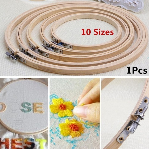 13/15/18/21/23/26/30/34/36/40cm Embroidery Hoops Frame Set Bamboo ...