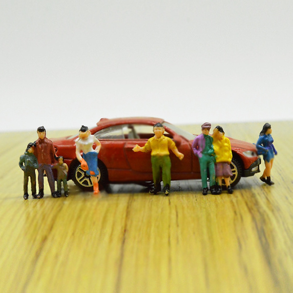 HO Scale Model Color People 1/87 Painted Figures Standing Trains ...