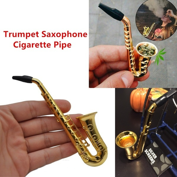 Saxophone Cigarette Pipe Metal Cigarette Pipe Trumpet Shaped Cigarette ...
