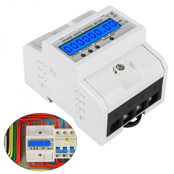 Digital Undercurrent Meter 4-wire Three-phase Meter DIN Rail Meter 3x5 ...
