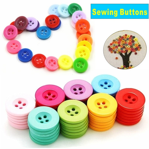 50-120PCS Plastic Round Buttons Sewing DIY Craft Decals for Kids Crafts ...