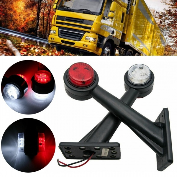 2pcs 12 LED Side Outline Stalk Marker Lights Lamp Trailer Truck | Wish