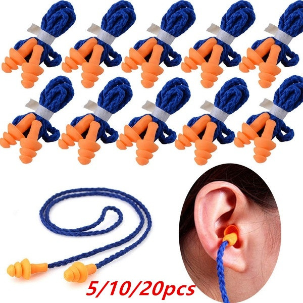 20/10/5pcs Soft Silicone Corded Ear Plugs Reusable Hearing Protection ...