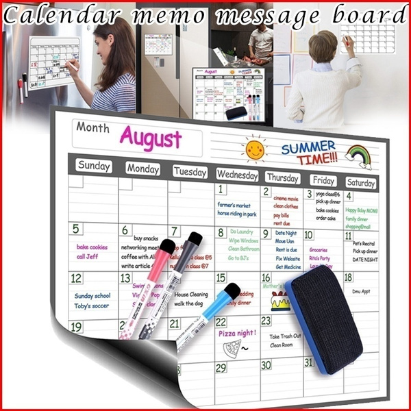 Magnetic Calendar Stickers Rewritable Refrigerator Message Board ...