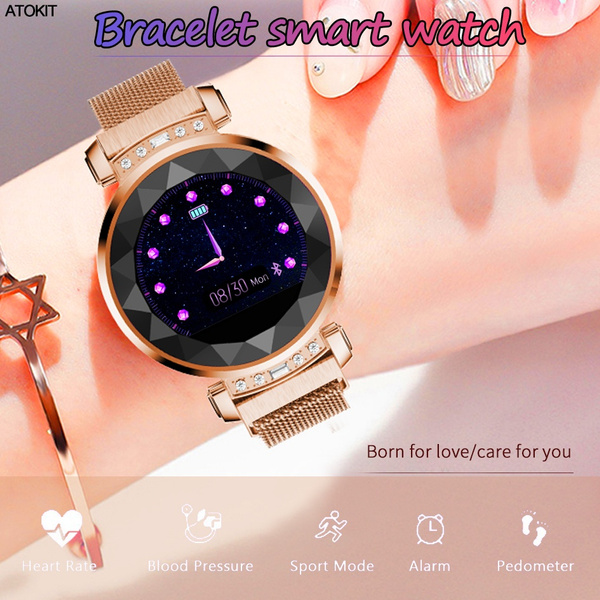 H2 Women Smart Watch IP67 Waterproof Heart Rate Blood Pressure Monitor ...