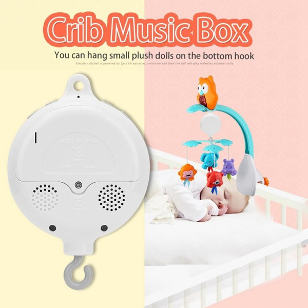 Baby Mobile Crib Bed Bell Toy Windup Clockwork Movement Music Box With ...
