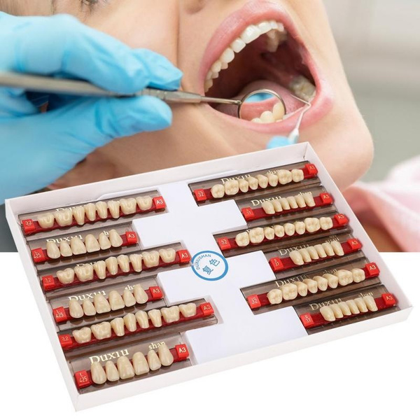 84 Pieces Teeth Dentures Acrylic Resin Teeth Fake Teeth Vampire Horror ...
