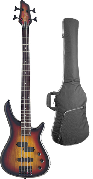 Stagg 4-String Fusion Electric Bass Guitar w/ Gig Bag - Sunburst | Wish