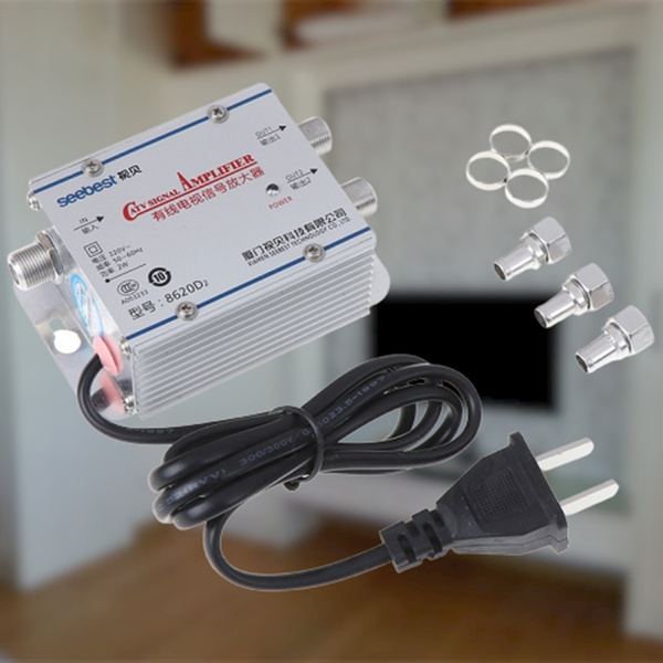 Standard AC 20dB Signal Booster Amplifier Cable TV/UHF/VHF/FM Antenna ...