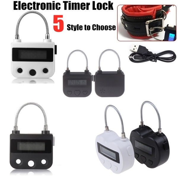 1PC Rechargeable Electronic Timer Lock Usb Ankle Handcuffs Mouth Timing ...