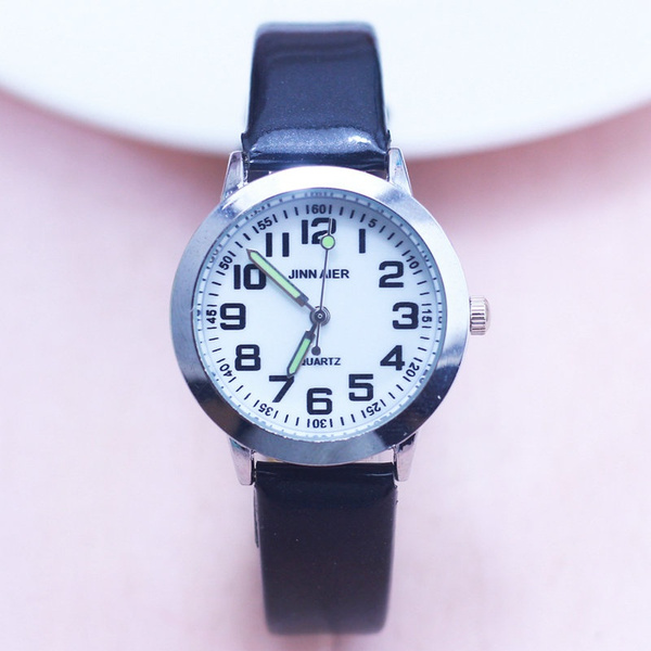 Fashion kids simple face quartz watch little boys and girls learn to ...