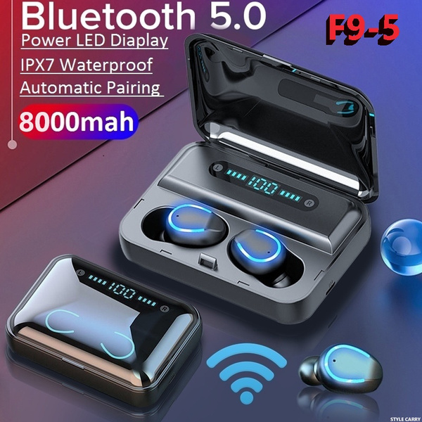 F9-5 Mini Earbuds BT5.0 8D HiFi CVC8.0 Noise Reduction Stealth ...