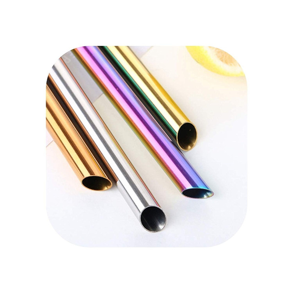 2Pcs Stainless Steel Boba Bubble Tea Drink Straw Wide 12mm Reusable ...