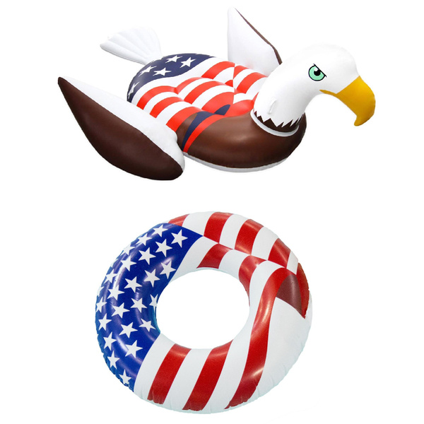 Swimline Inflatable American Bald Eagle Giant Float and 36 In. American ...
