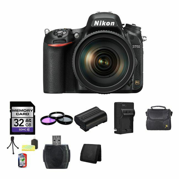 Nikon D750 DSLR Camera w/24-120mm Lens 32GB Pro Bundle | Wish
