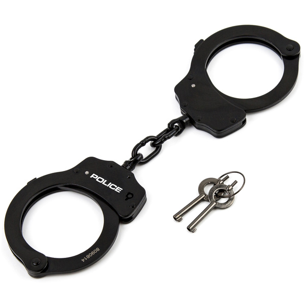 POLICE Handcuffs Double Lock Metal Professional Law Enforcement Heavy ...