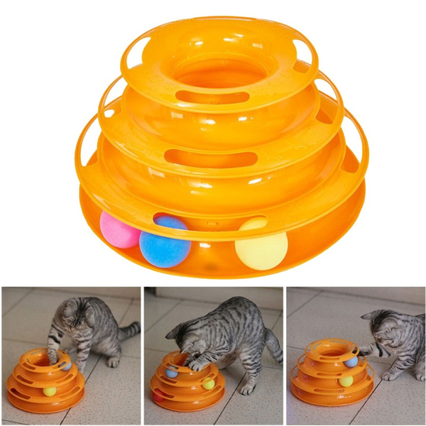 3-Layer Funny Cat Toys Intelligence Toy Cat Play Toy With Balls Cat ...