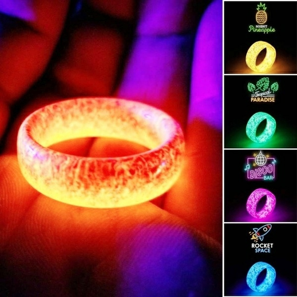 Luminous Glow Ring Glowing In The Dark Night Jewelry Unisex Decoration ...
