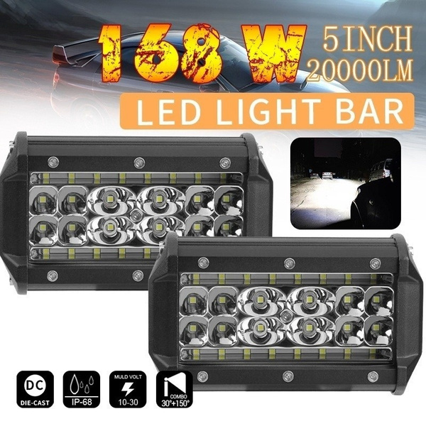 168W 5 INCH Light Bar Tractor Light Lamp Led Car Light Fog Lamp Offroad ...