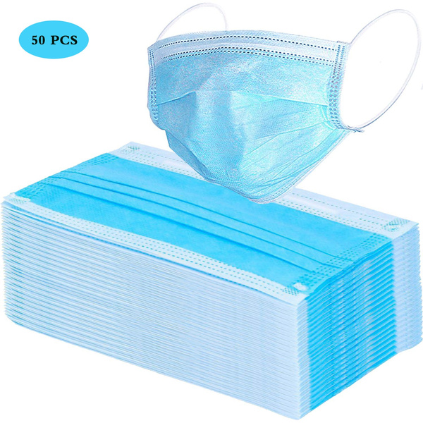 SWA 50 Pcs Disposable Sanitary Masks - Face Mask with Earloops Surgical ...