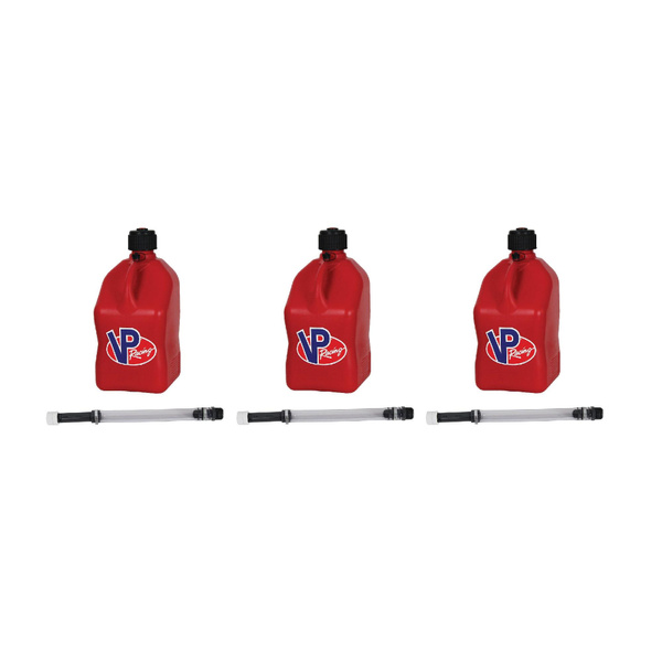 VP Racing Fuels Motorsport 5.5 Gallon Utility Jugs w/ Deluxe Hoses, Red ...