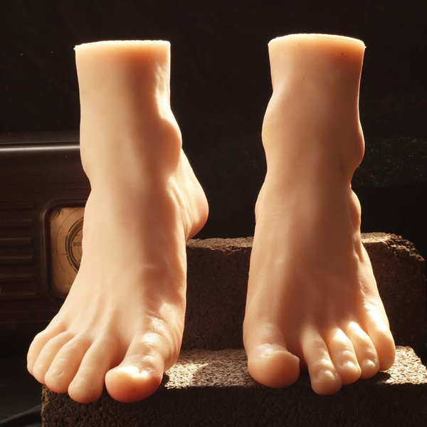 1 Pair 1:1 Male Lifesize Silicone Foot Mould Simulation Feet for Shoes ...