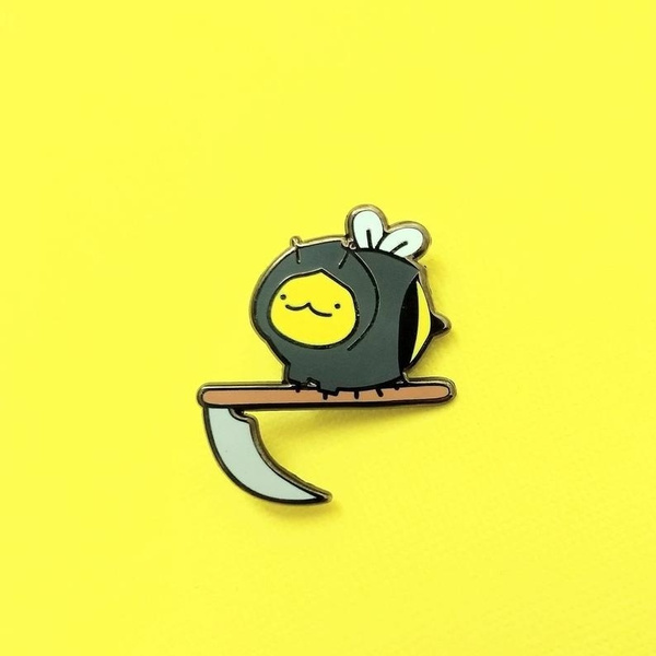 Grim Beeper Enamel Pin — Grim Reaper Bee Pin — Insect Hard Enamel Pin ...