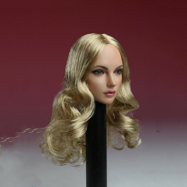 1/6 Scale Blonde Girl Head Sculpt for 12" Female Action Figure Body ...