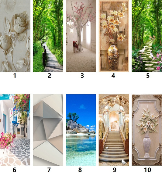 Modern Creative Door Sticker Door Mural Forest Path Door Wall Sticker ...