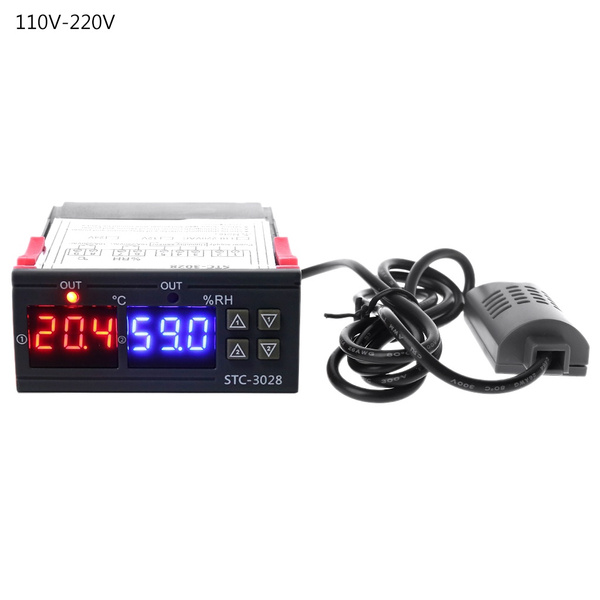 Digital Thermostat Humidistat Humidity & Temperature Controller AC 110V ...