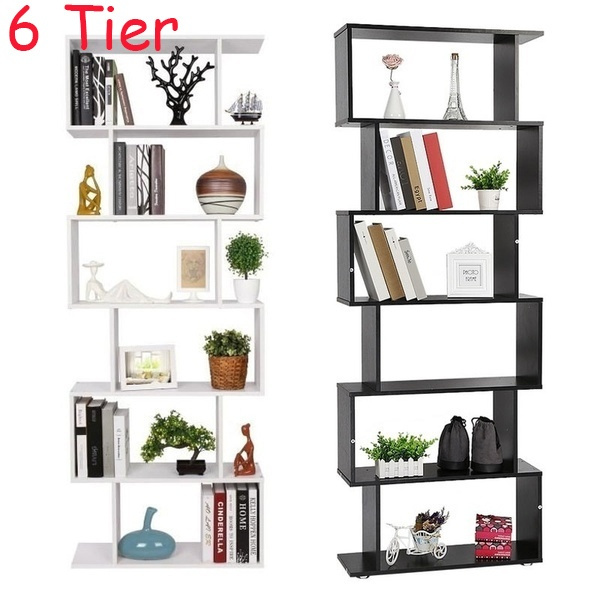 6 Tier Home-Book Shelf Bookshelf Storage Display Bookshelf S-type ...