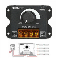 New DC 12V/24V 30A Led Switch Dimmer Controller For Led Strip Single ...