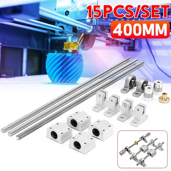 15pcs 400mm Optical Axis Guide Bearing Housings Linear Rail Shaft ...