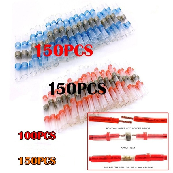 100/150 Pcs Solder Sleeve Connectors Heat Shrink Wire Solder Seal ...