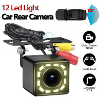 12 LED Vehicle Camera Square External View Rear Reverse Parking Camera ...