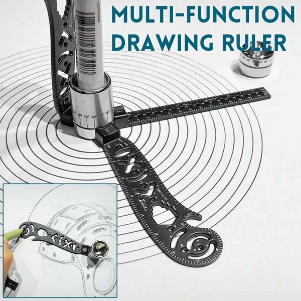 Stainless Steel EDC Magnetic Drawing-Ruler Multi-Function Measurement ...