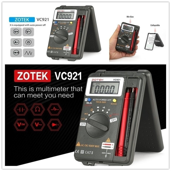 ZOTEK VC921 4000 Counts Auto Range Digital Multimeter Pocket DC/AC ...