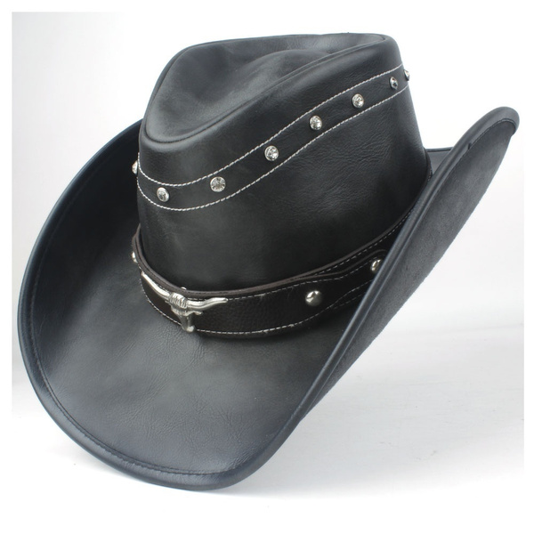 Fashionable Design Breathable Men Women Leather Cowboy Style Hat Winter ...
