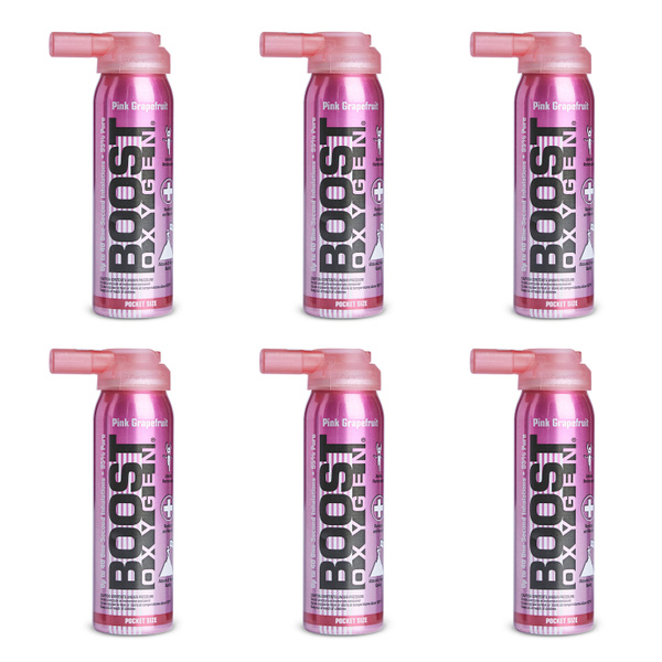 Boost Oxygen Canned 2-Liter Natural Oxygen Canister, Pink Grapefruit (6 ...
