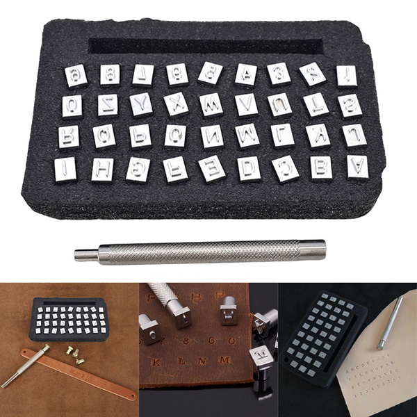36 Keys Alphabet Leather Seal Metal Punch Alphabet Stencil Craft Tool ...