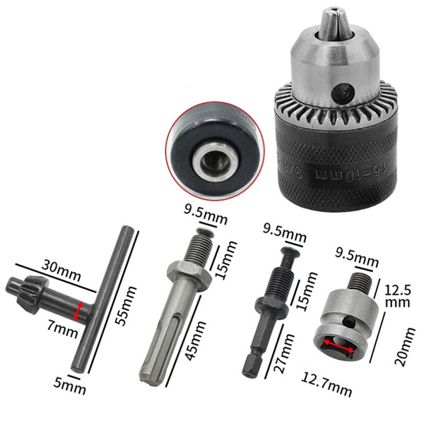 5pc Keyed Drill Chuck Adapter Electric Drills and Rotary Hammers ...