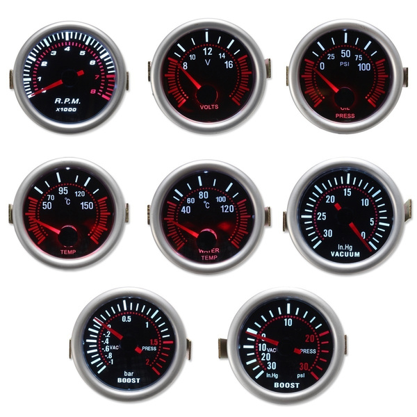 New Universal Car Auto 2 inch 52mm LED Gauge Boost/PSI/Water Oil Temp ...