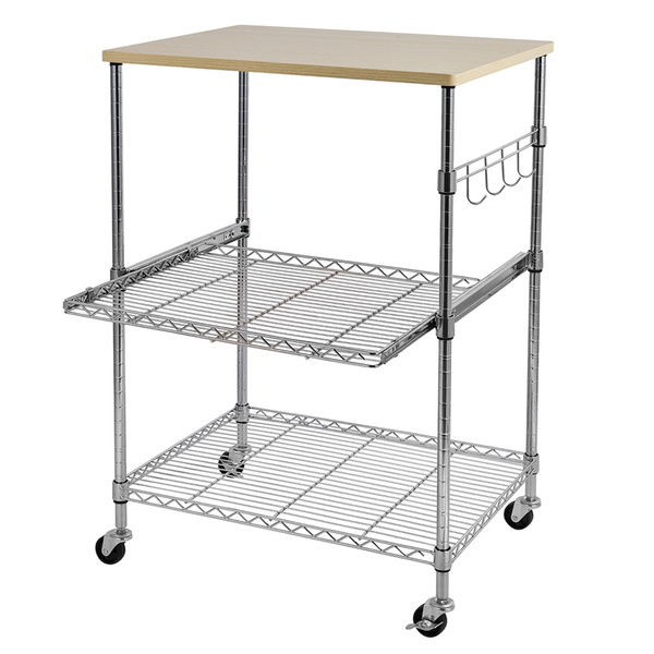 3-Tier Wire Rolling Kitchen Cart | Wish