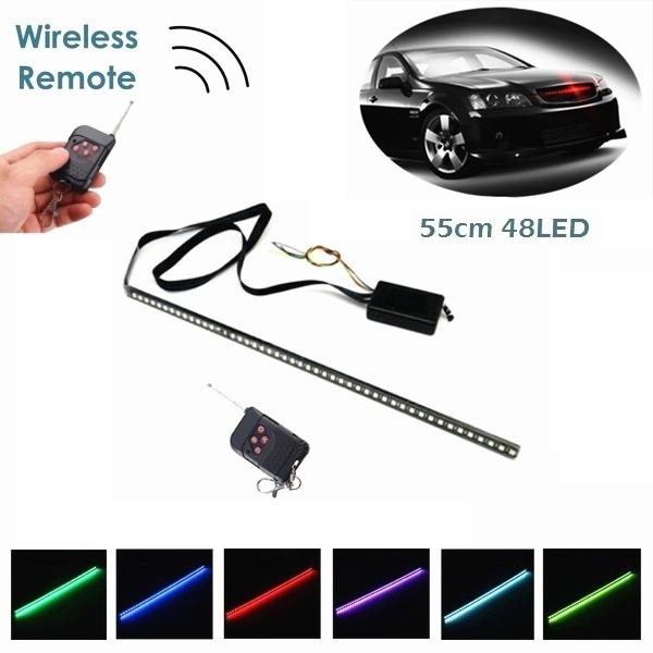 56 cm Waterproof Light Strip with Remote Control 7 Color 5050 48 LED ...