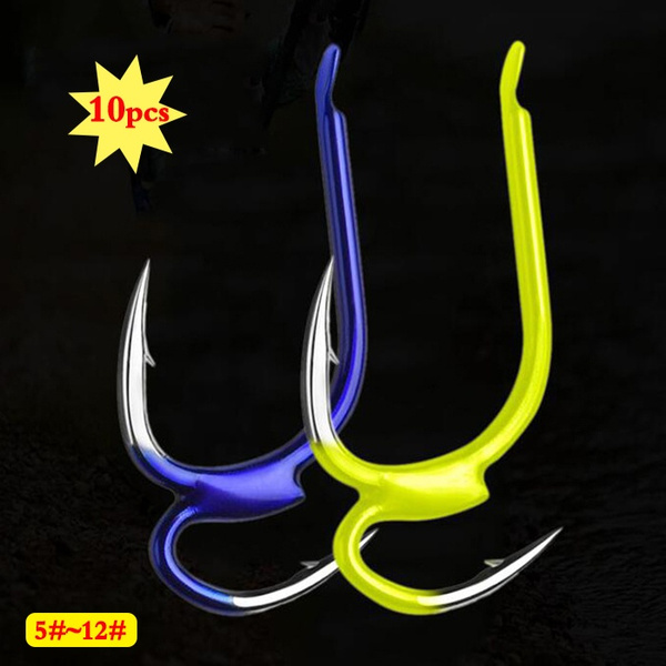 10Pcs/lot High-carbon Steel Two Strength Tip Sharp Fighting Fishing ...