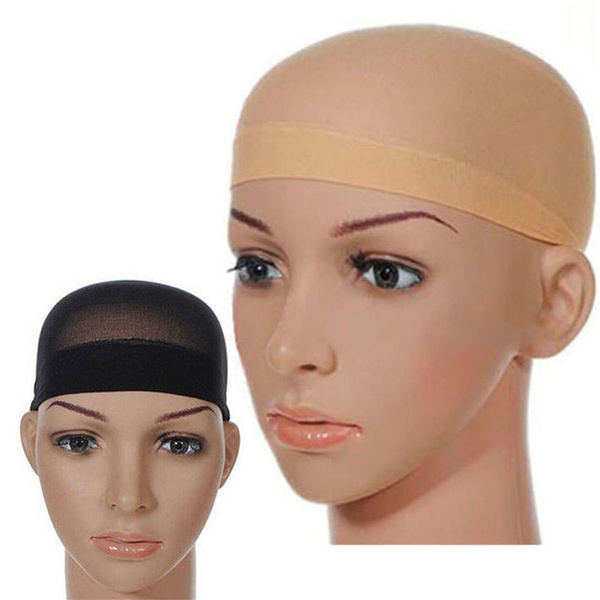Nets Wig Liner Hairnet Snood Glueless Dome Wig Cap 2Pcs Stretchable ...