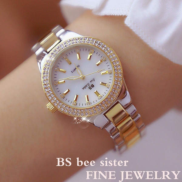 Luxury BS Bee Sister Ladies Wrist Watches Crystal Diamond Stainless ...