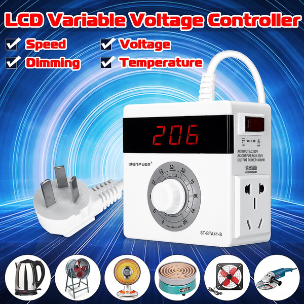 220V 4000W LCD Variable Voltage Controller For Fan Speed Motor Light ...