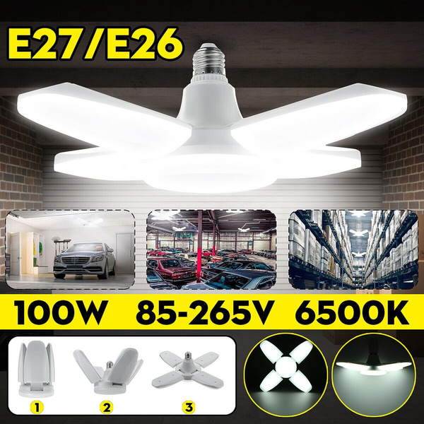 100W 8000lm E27 LED Garage Lights Foldable Ceiling Garage Lights ...
