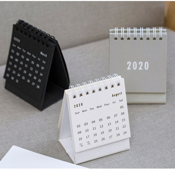 Desk Calendar 2020 Monthly Coil Desk-Top Flip Calendar Stand Up Office ...